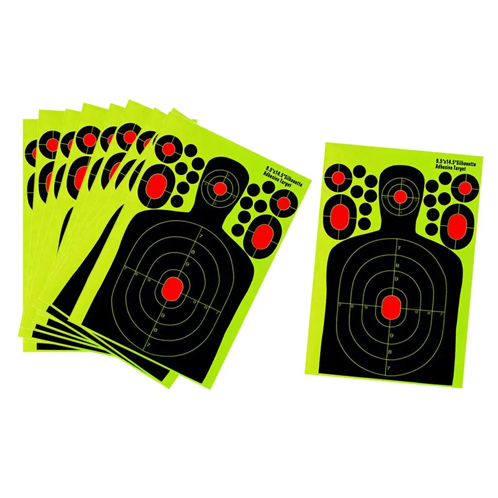 10 Sheets Reactive Self Hunting Targets Silhouette Range Self Sticker ...