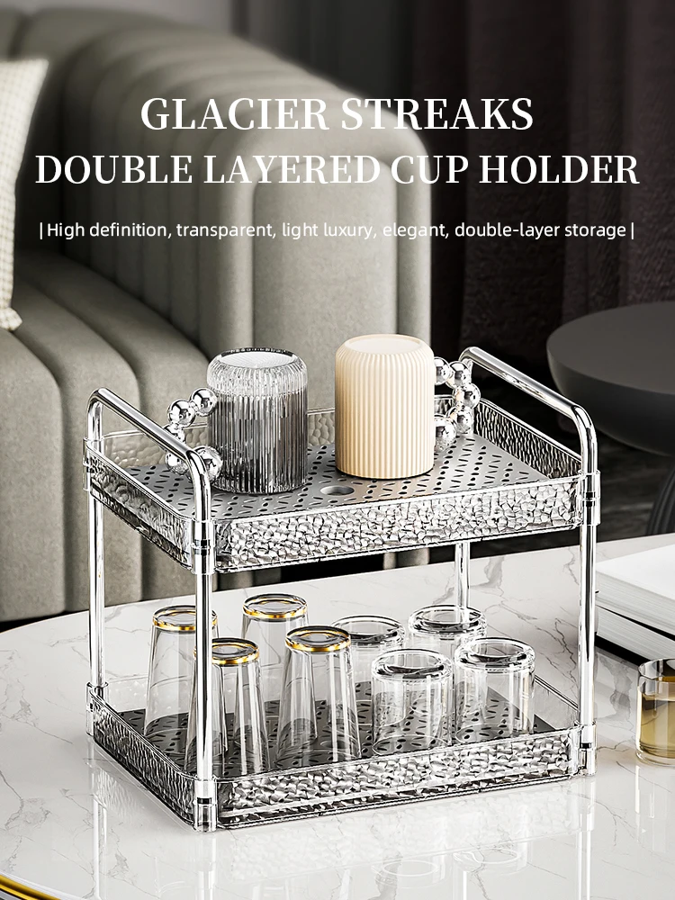 Cup-storage-rack-for-water-cups-glass-tea-sets-tea-cup-racks-double ...