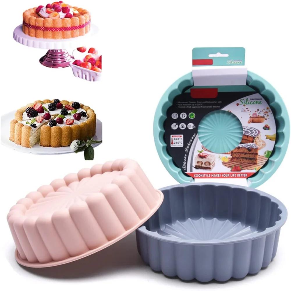 Silicone-Round-Cake-Mold-8-Inch-Silicone-Cake-Pan-For-Baking-Charlotte ...