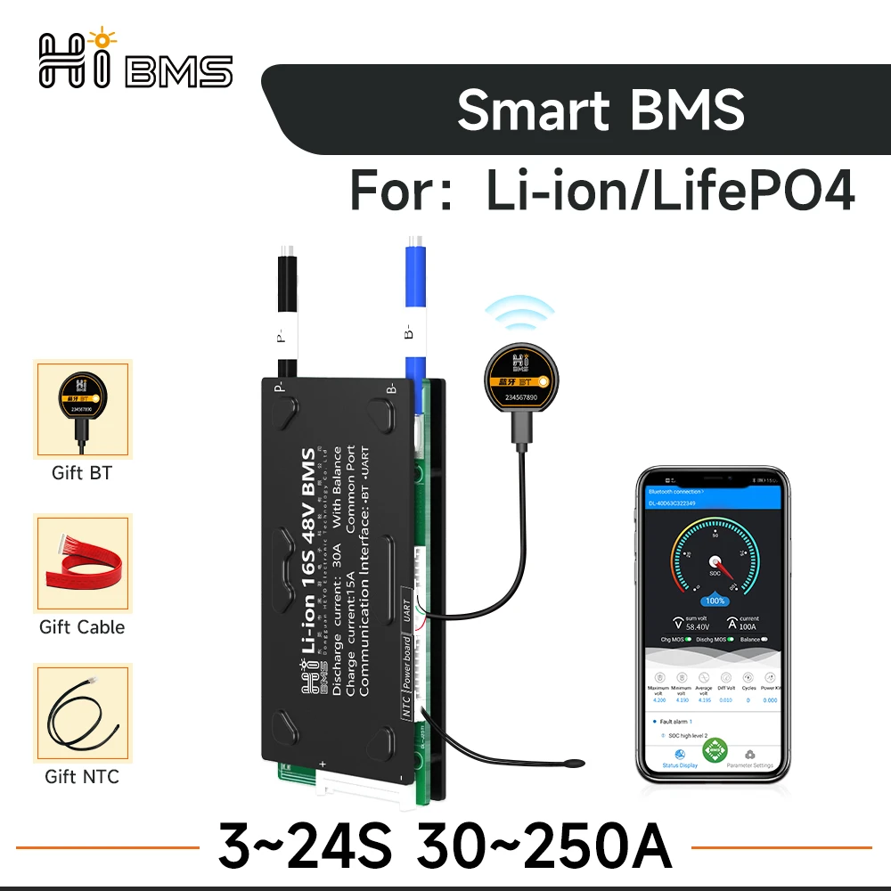 Smart Bms Lifepo4 4s 12v Bms 16s Lifepo4 With Balancer Bms Bluetooth 3s ...
