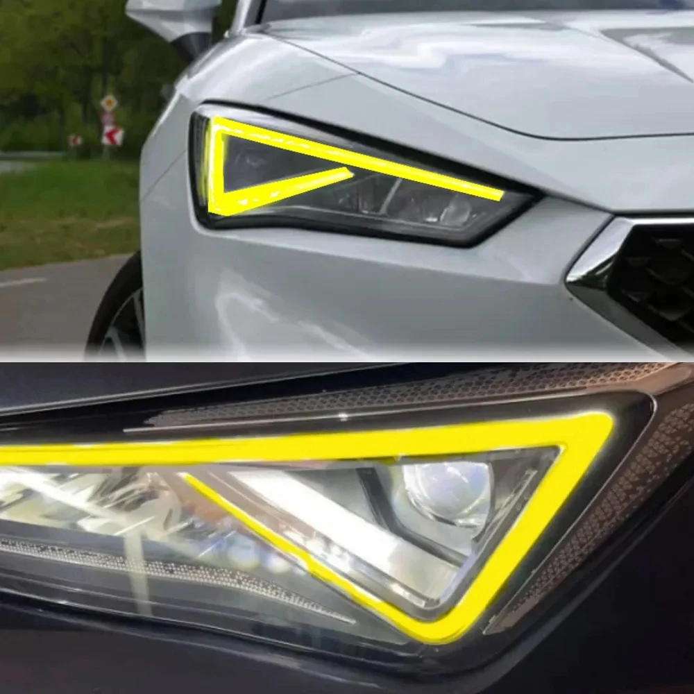 HONGYUE LED pour SEAT Leon Formentor Cupra phare LED jaune feux diurnes ...