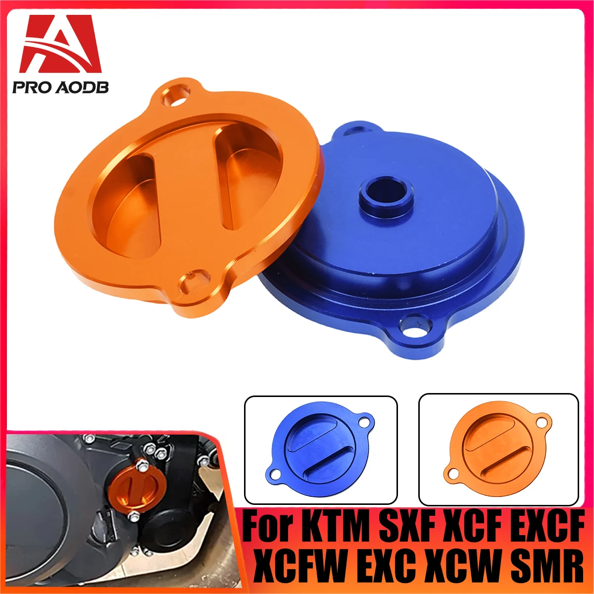 PRO AODB Motorcycle Oil Filter Cover For KTM DUKE RC 125 200 390 SXF ...