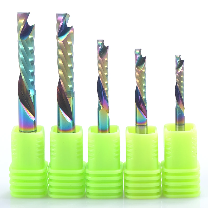 10Pcs-3-175-4-6-8mm-DLC-coating-one-Flutes-UP-DOWN-Cut-Spiral-Milling ...