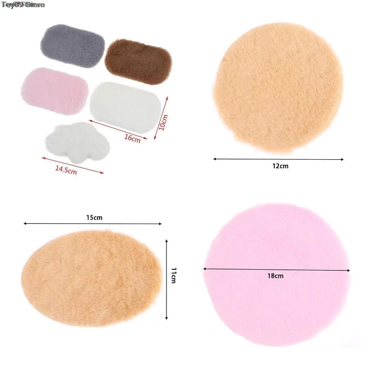 1Pc-Dollhouse-Miniature-Round-Plush-Rug-Carpet-Mat-Floor-Coverings-For ...