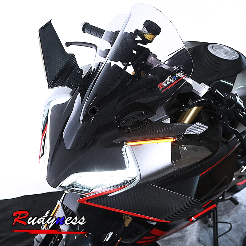 Universal-Motorcycle-Adjustable-LED-Side-Wing-Spoiler-Fairing-With-Rear ...
