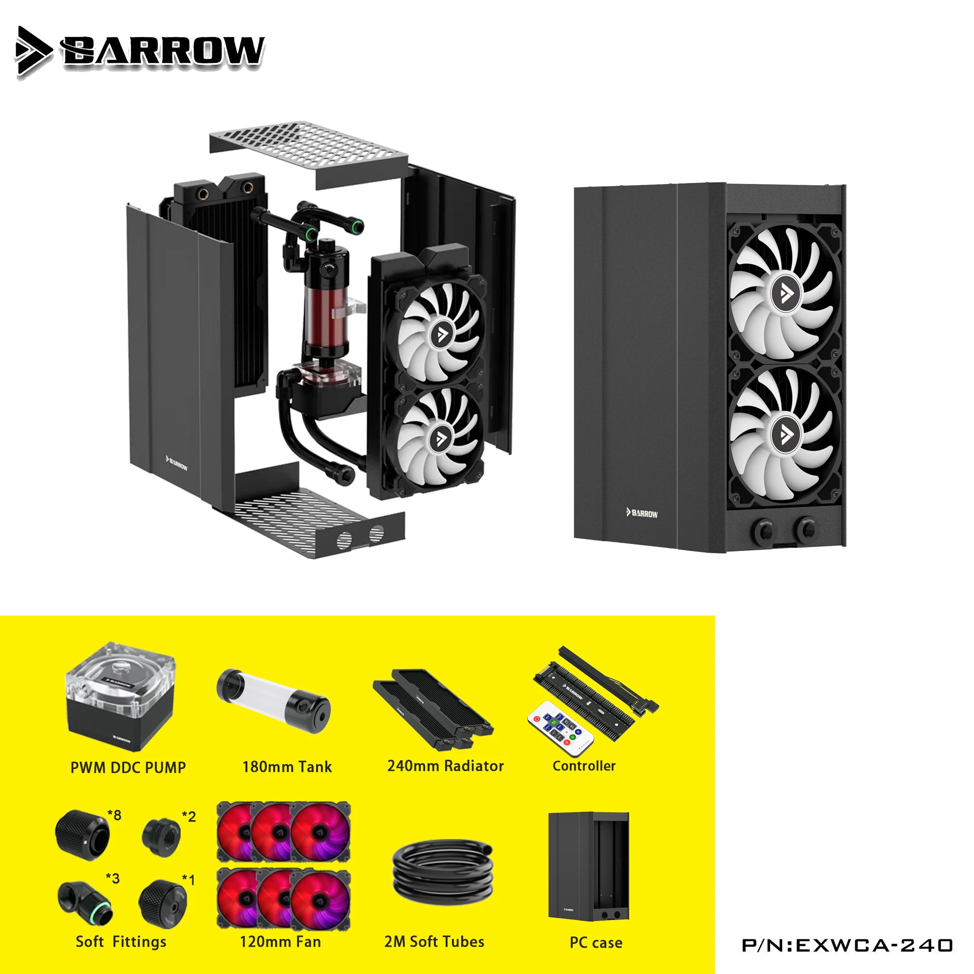 Barrow-External-Water-Cooling-Dock-ITX-Case-Supports-Dual-240-360mm ...