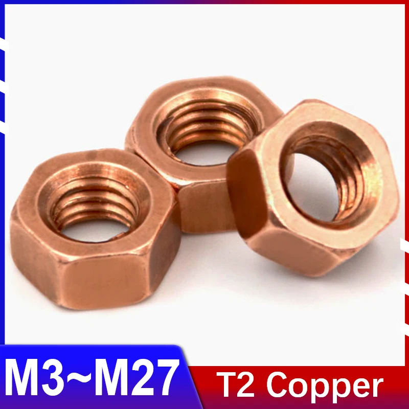 T2-Copper-Hexagon-Nut-Red-Copper-Nut-Conductive-Nut-Washer-Locking-Screw-Cap-Pure-Copper ...