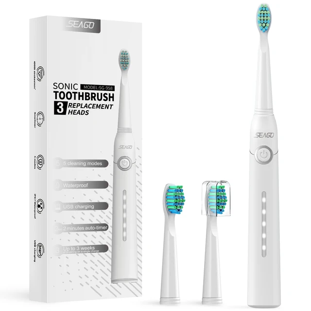 Seago Sonic Electric Toothbrush Tooth brush USB Rechargeable adult Waterproof Ultrasonic ...
