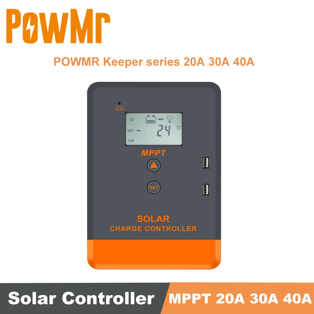 PowMr MPPT 20A 30A 40A Solar Charger Controller 12V 24V Max PV 50V 75V ...