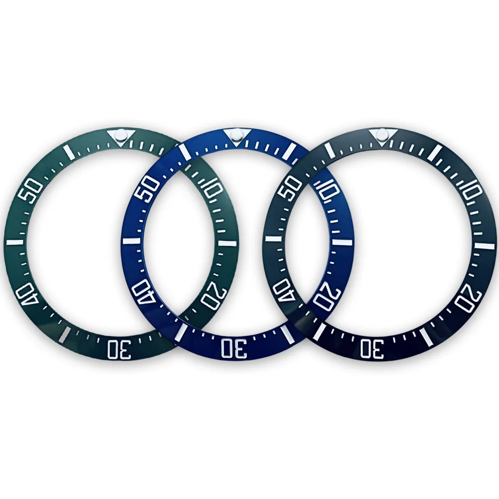 40mm SEA Ceramics Bezel Black Blue Green Sloping Diving Watch Insert ...