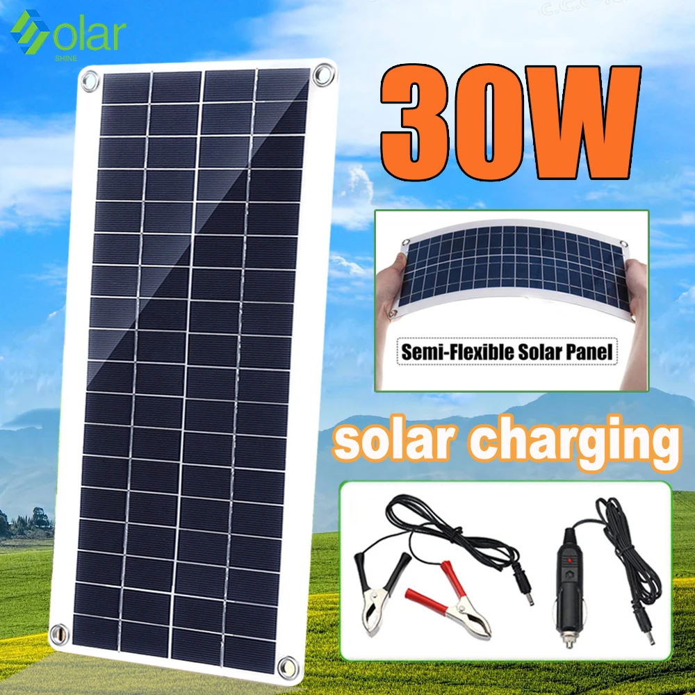 Solar Panel 12v Battery | Solar Panel Charger Battery 12 - 30w Solar ...