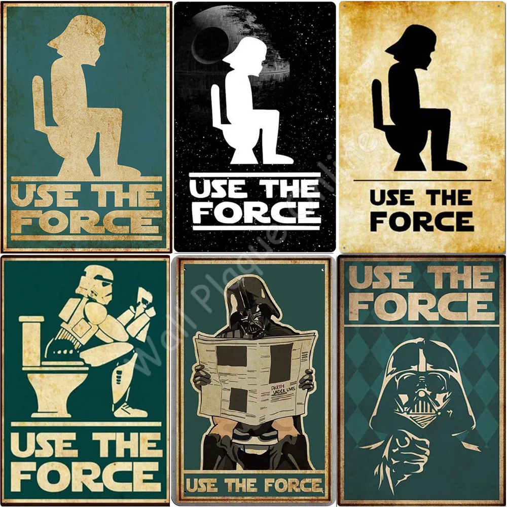 Use-The-Force-Retro-Tin-Sign-for-Toilet-Bathroom-Decoration-for-Bars ...