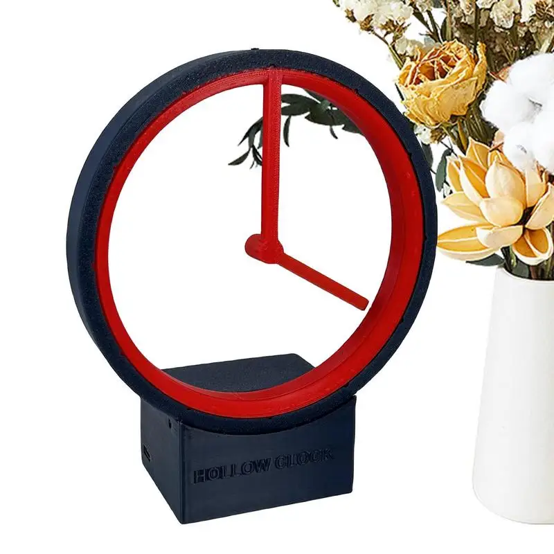 Decorative-Table-Clock-Floating-Mute-Wall-Clock-For-Living-Room-Hollow ...