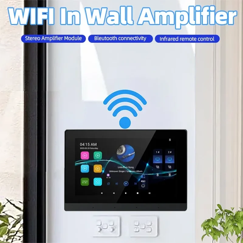 WIFI-in-Wall-Amplifier-7-Bluetooth-Touch-Screen-Android-11-Wall-Panel ...
