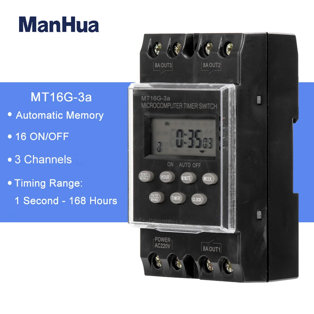 ManHua-MT16G-3a-Electronic-Programmable-Time-Switch-220VAC-25A-3 ...