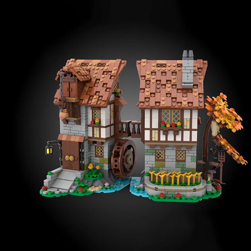 New-Medieval-Watermill-Smithy-Tavern-Castle-Building-Blocks-Kit-Black ...