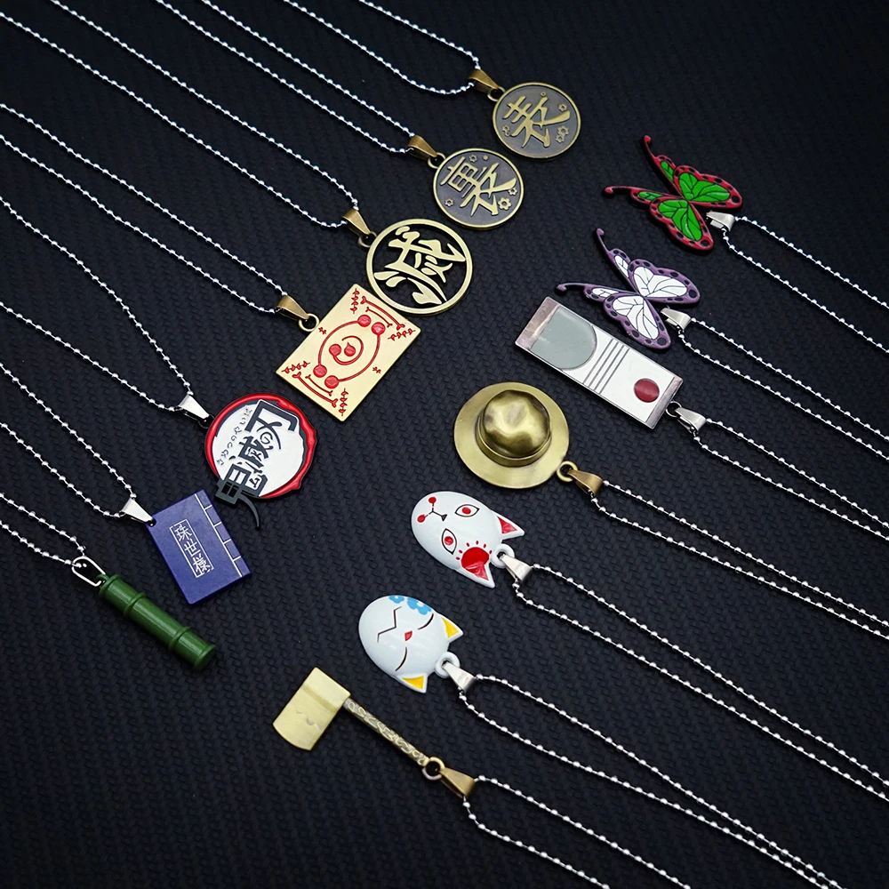 Anime-Demon-Slayer-Colar-de-Metal-para-Homens-e-Mulheres-Kimetsu-No ...