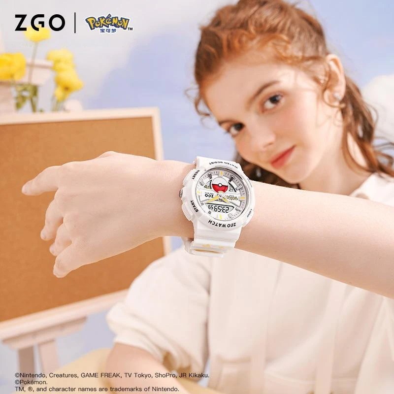 Original Pokemon Pikachu Joint Zgo Anime Watch Waterproof Luminous ...