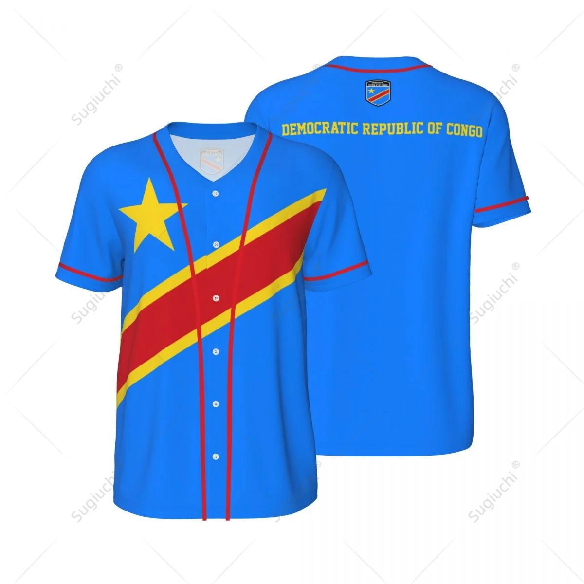 3D Printed Democratic Republic Of Congo Flag Men Baseball Mesh Sports T ...