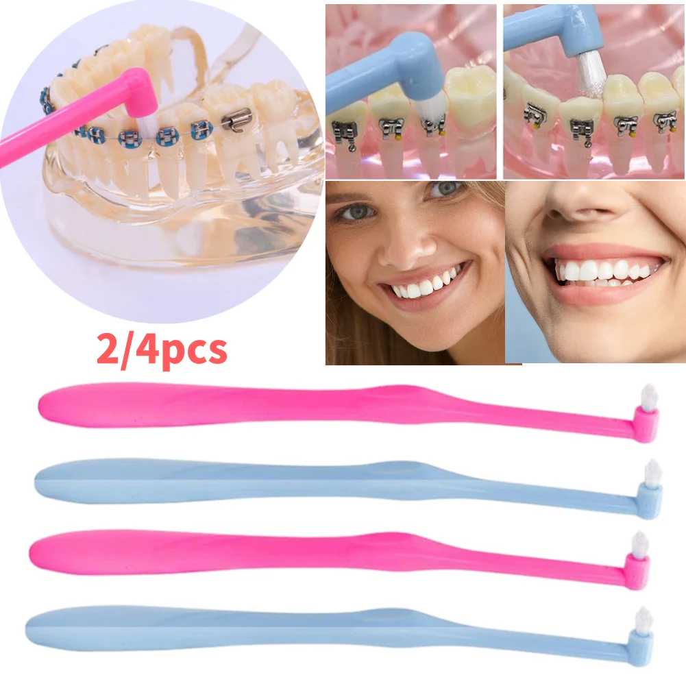 2/4pcs Interdental Brush Monoblock Brush Oral Interdental Tooth Brush ...