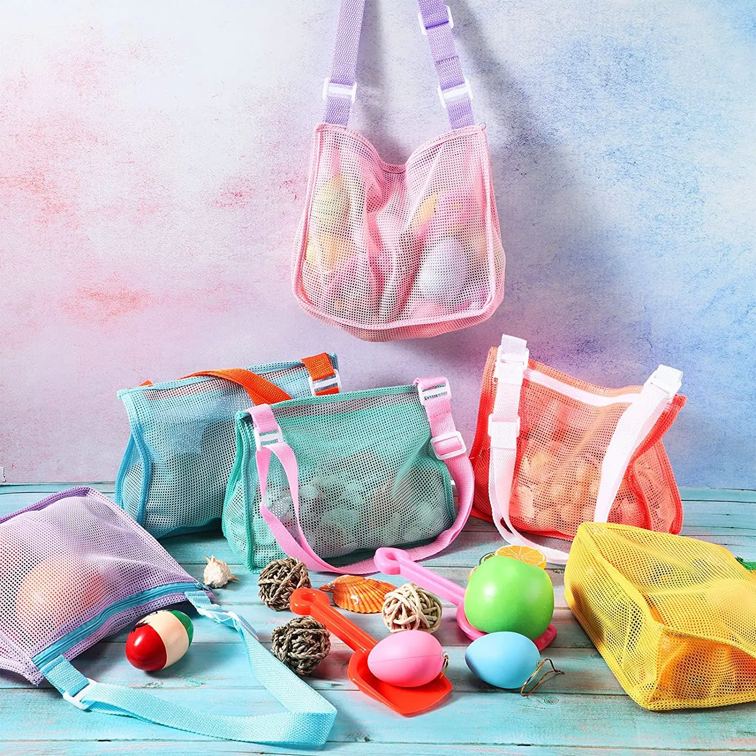 Beach-Toy-Mesh-Bag-Kids-Shell-Storage-Bag-Beach-Toy-Seashell-Bag-Mesh ...