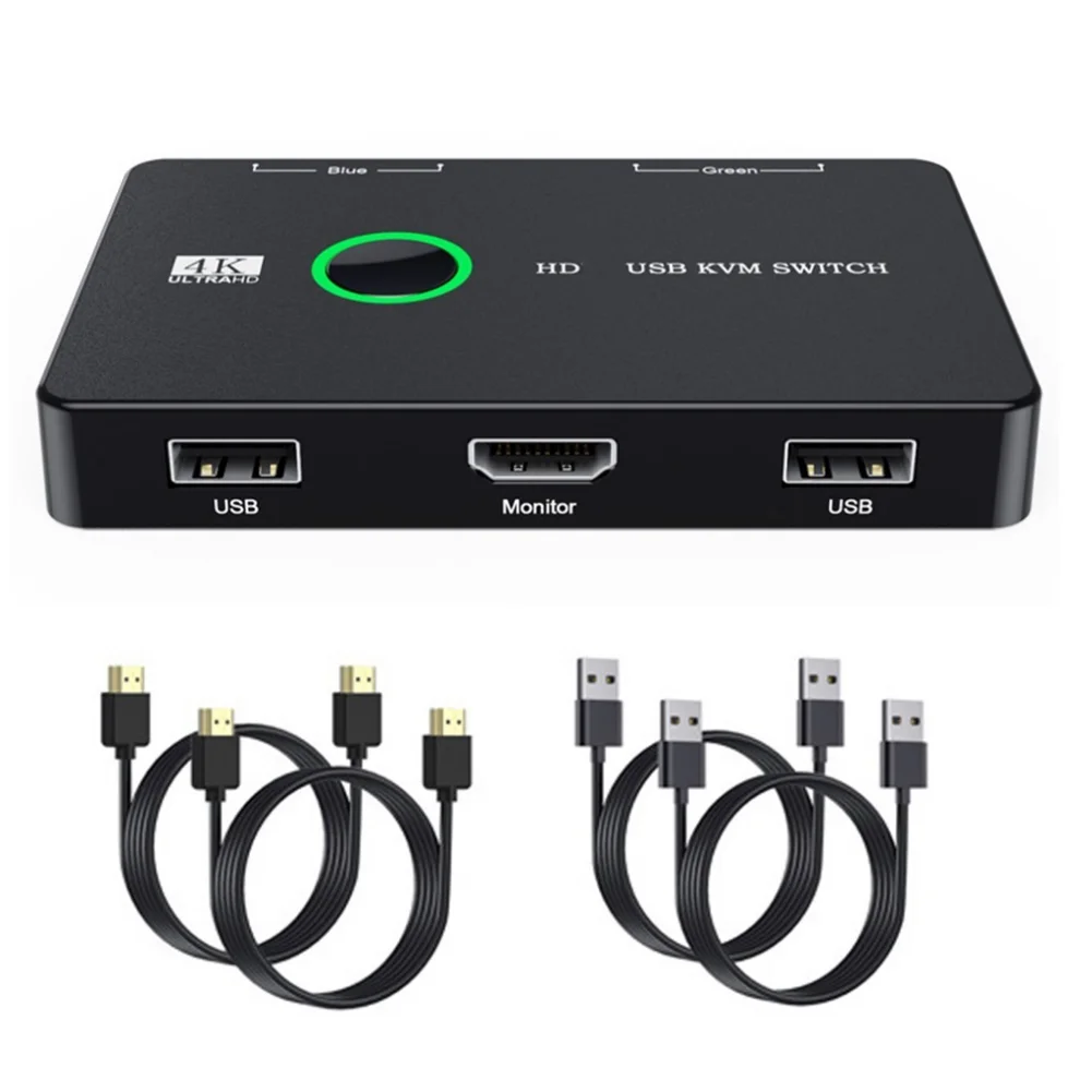 Kvm 공유 컨트롤러 키보드 마우스 프린터 Kvm 허브 어댑터 플러그 앤 플레이 Usb Kvm 선택기 디스플레이 장비 2 Pc
