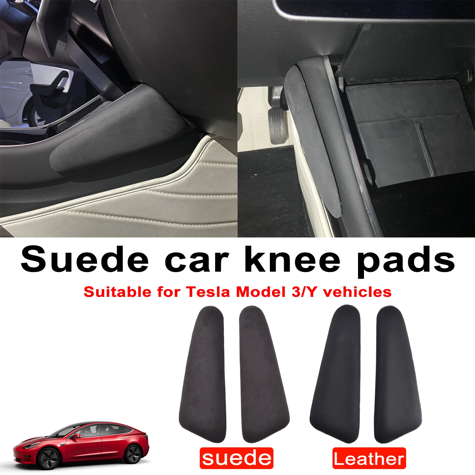 Suede-Car-Knee-Pad-Cushion-Center-Console-Knee-Pillow-Leg-Pad-Thigh ...