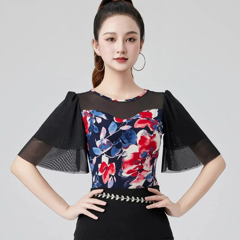 Ballroom-Dance-Tops-Pagoda-Sleeve-Top-Cha-Cha-Standard-Waltz ...