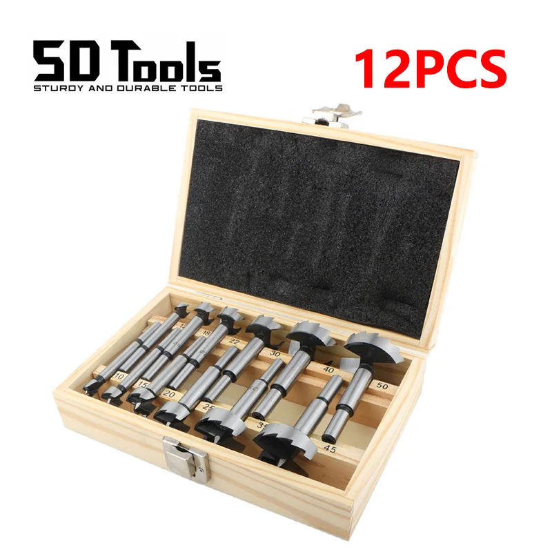 12Pcs-Set-Forstner-Drill-Bit-Multi-tooth-Woodworking-High-Carbon-Steel ...