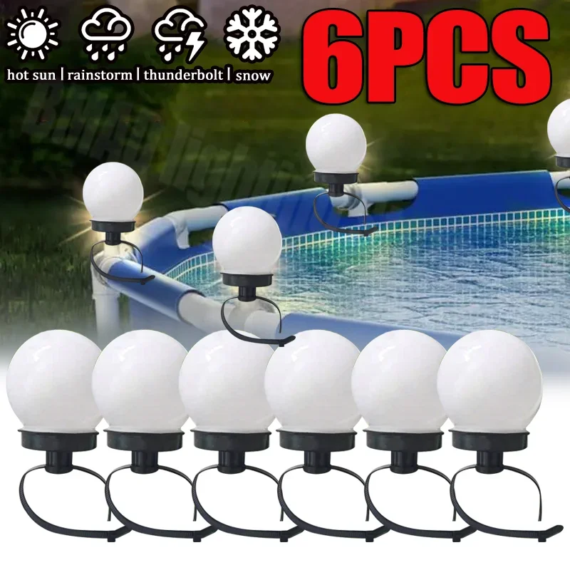 6PCS-LED-Pool-Lights-Waterproof-Solar-Lights-Pool-Enclosure-Lighting ...