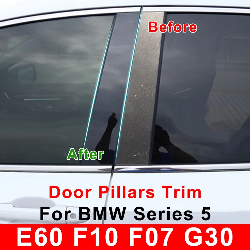 Glossy-Car-Window-B-Pillar-Trim-Sticker-For-BMW-Series-5-F10-E60-G30 ...