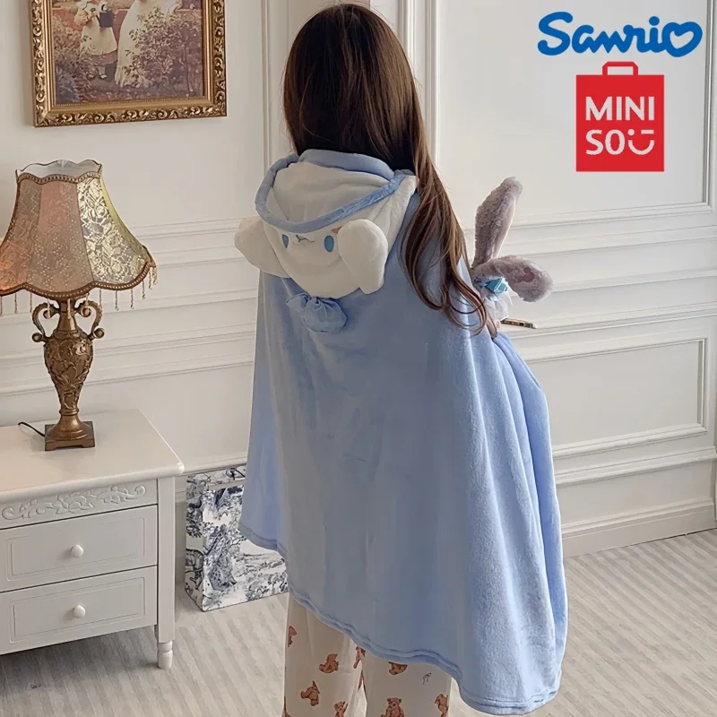 MINISO-Hello-Kitty-160X100CM-Shower-Robe-Kawaii-My-Melody-Hooded-Cloak ...
