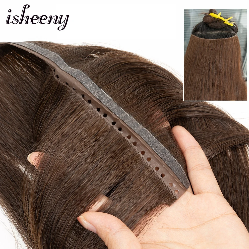 Extensions-de-Cheveux-Humains-Trame-Invisible-de-12-24-Pouces-M-ches ...