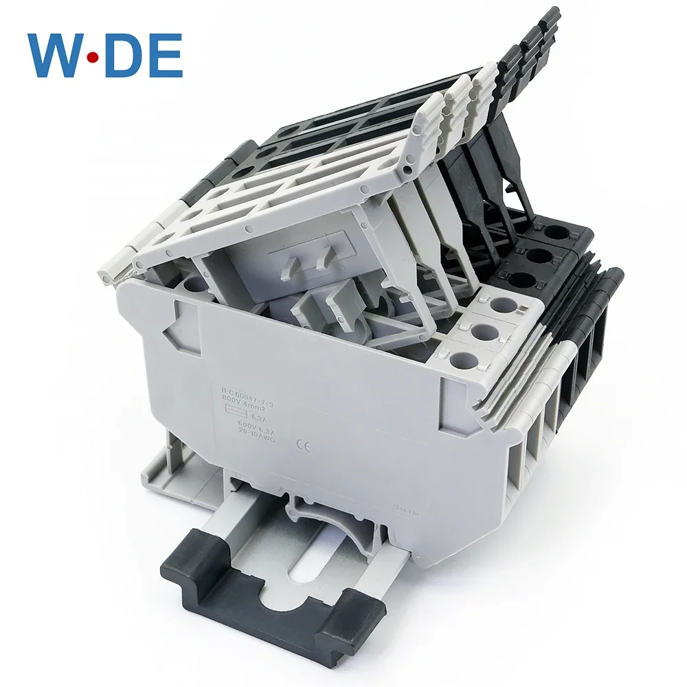 Block Assembly DIN Rail Mini Electrical Terminal Block Screw Clamp ...