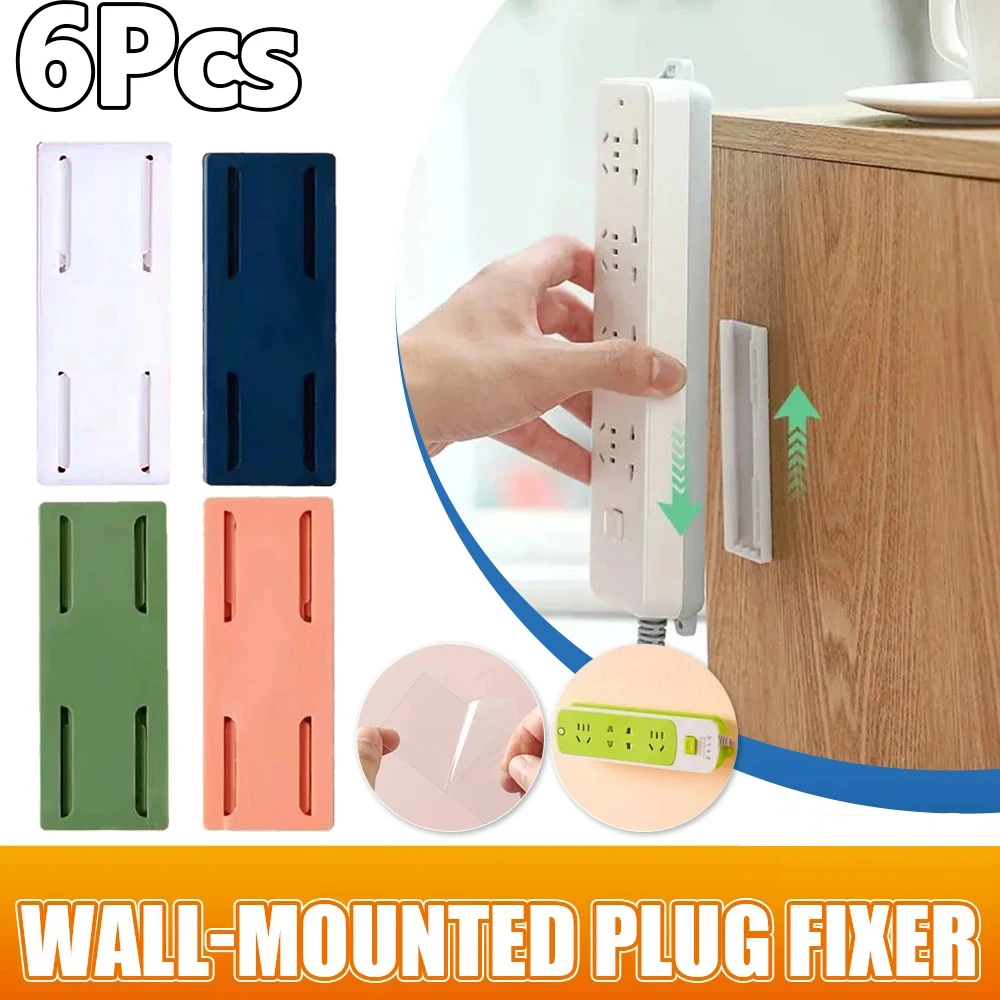 Wall-Mounted-Plug-Fixer-Sticker-Punch-free-Home-Self-Adhesive-Socket ...