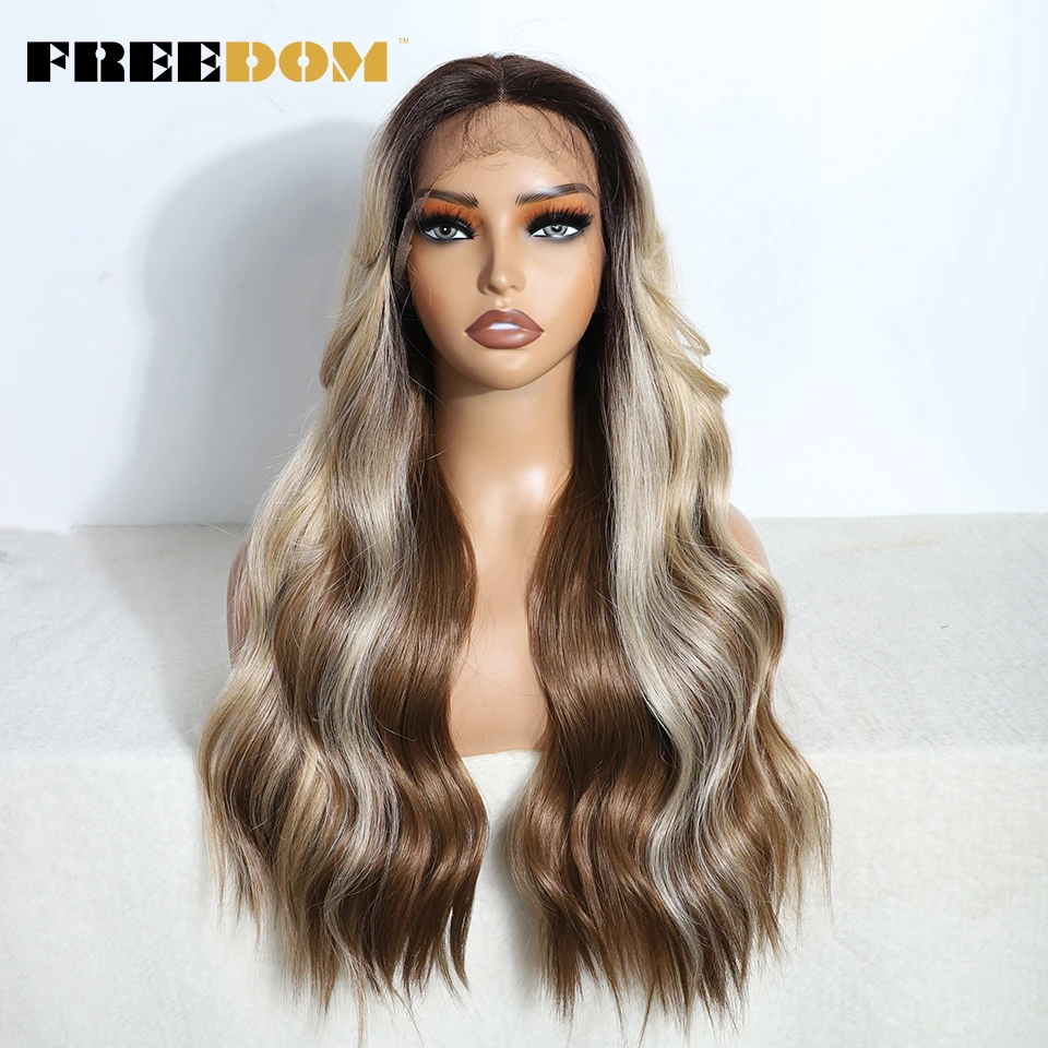 FREEDOM-Synthetic-Lace-Front-Wigs-For-Women-Long-Wavy-26-Inch-Medium ...