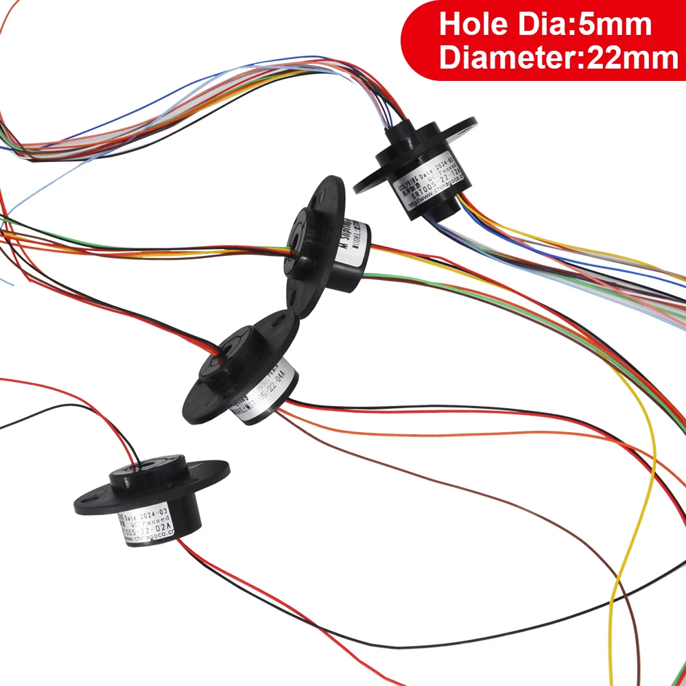 5mm Hole 2/4/6/12 Channels 2A Hollow Shaft 22mm Slip Ring Rotation ...