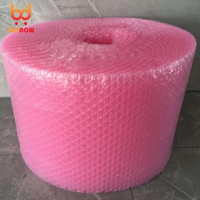 Pink Bubble Film Roll Bag Foam Paper Roll Packaging Express Gift ...