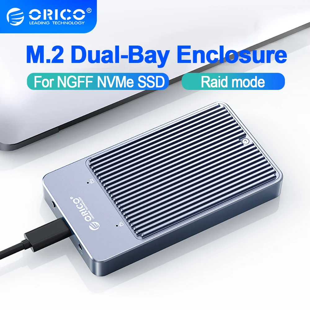 ORICO LSDT RAID M2 SATA Dual Bay SSD Case Support M.2 NGFF SATA SSD Disk For B Key B&M Key SSD ...