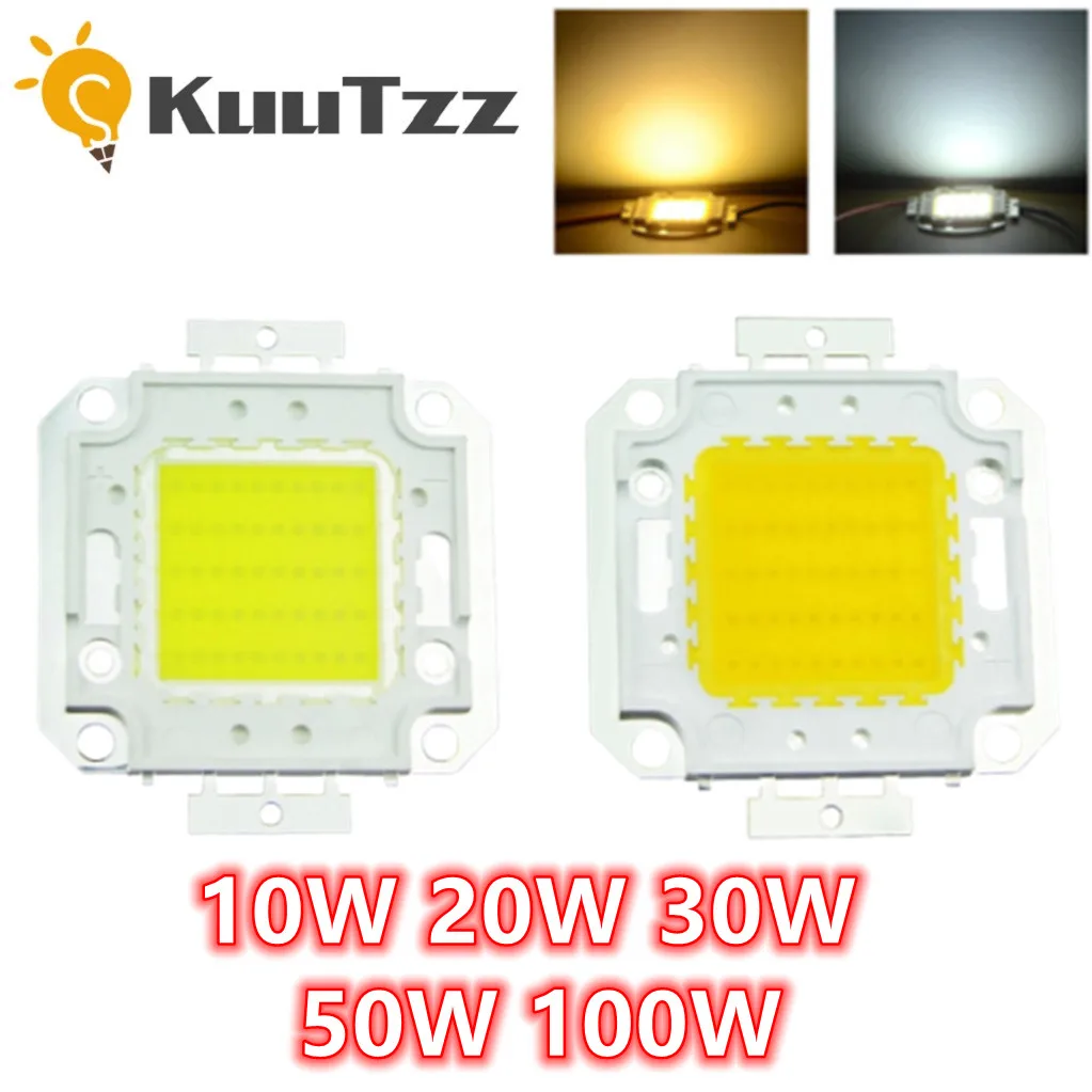 10W 20W 30W 50W 100W LED Chip Lamp Beads DC 9-12V 30-36V COB LED Chip ...