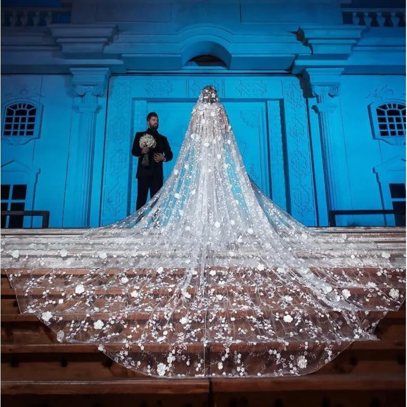 Precioso-velo-de-novia-de-una-capa-velos-de-boda-de-catedral-con ...