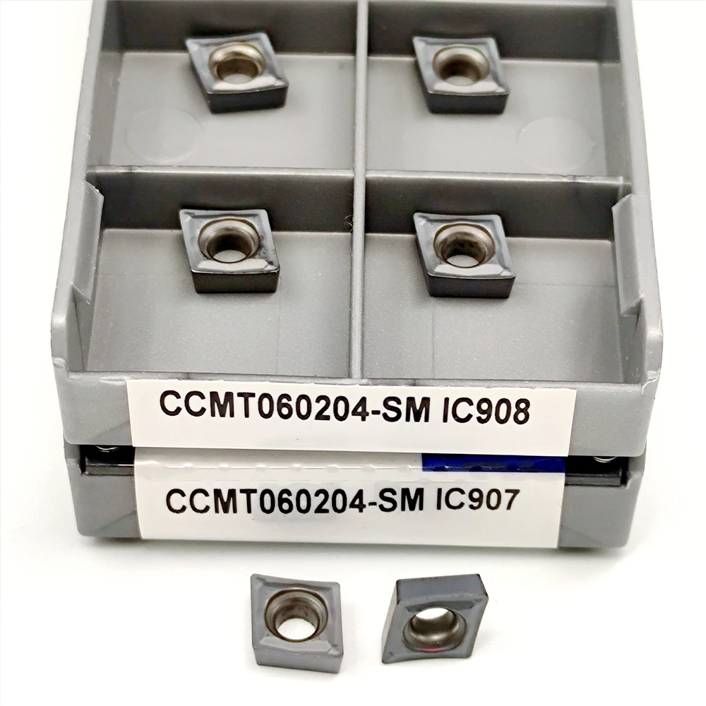 Carbide-Inserts-CCMT060204-SM-IC907-IC908-Grooving-Turning-Hard-Alloy ...