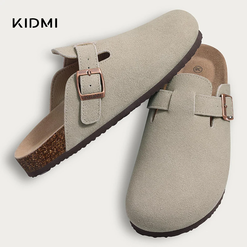 Kidmi-New-Women-Clogs-Men-Clogs-Suede-Slippers-Fashion-Cork-Footbed ...