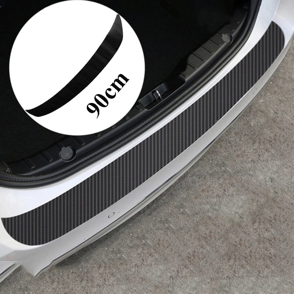 4d Carbon Fiber Stickers For Car Rear Trunk Bumper Protective Anti ...