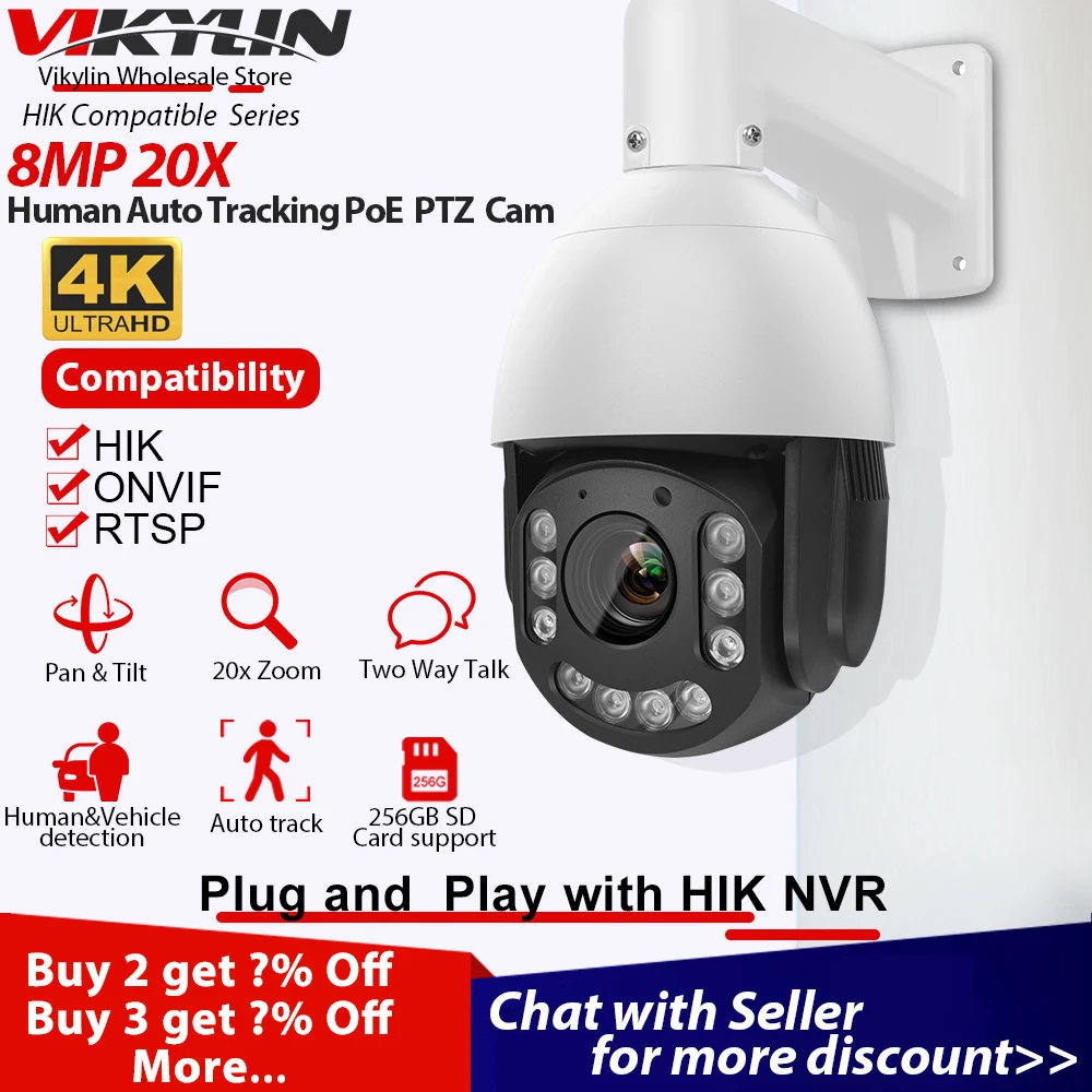 Vikylin-4K-8MP-PTZ-20X-IR-Zoom-IP-Camera-Speed-Dome-For-Hikvision ...