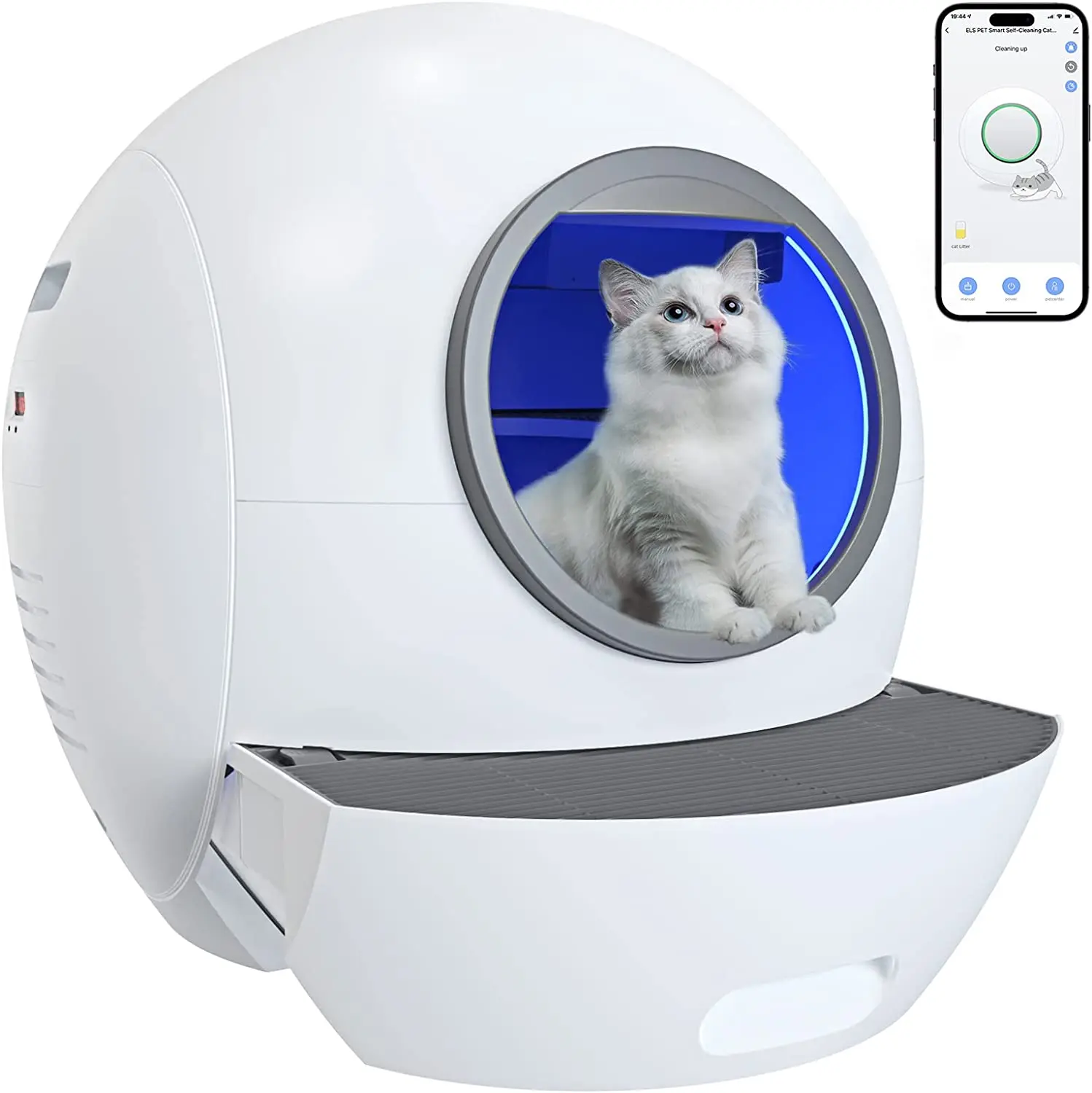 Caja-de-arena-autom-tica-para-gatos-cuenco-con-Autolimpieza-de-5L ...