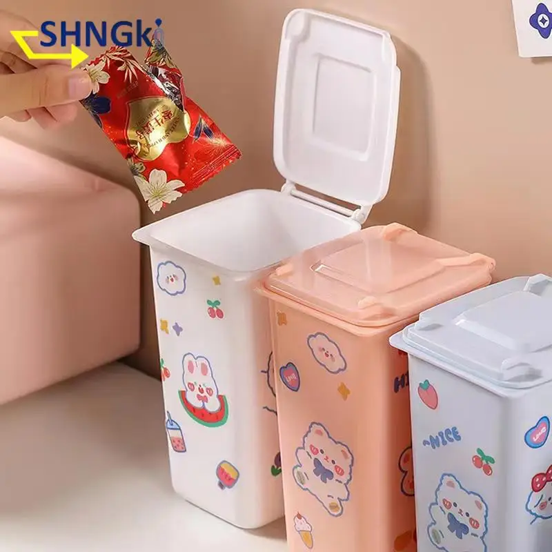 1Pc Mini Desktop Trash Can Garbage Storage Box Living Room Coffee Table ...