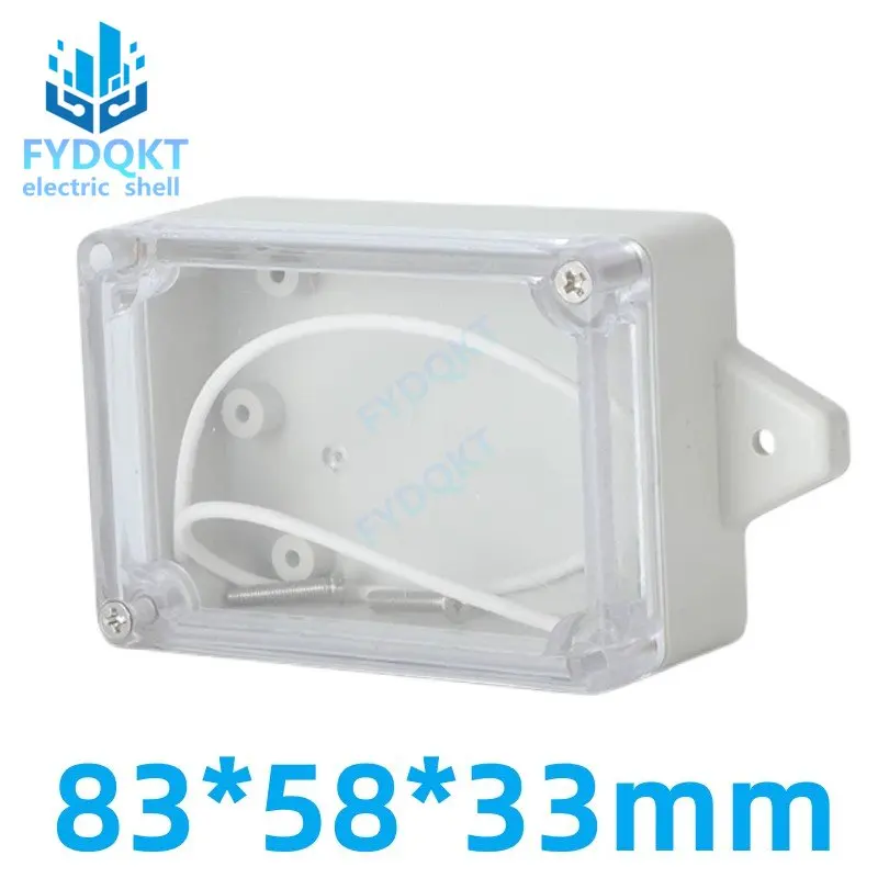 1PC-White-83x58x33mm-Clear-Cover-Electronic-Plastic-Box-Waterproof ...