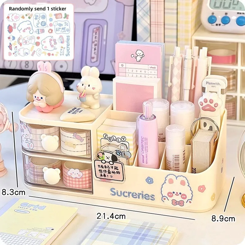 Kawaii-Desk-Organizer-Storage-Box-Cute-Bear-Handle-Drawer-Stationery ...