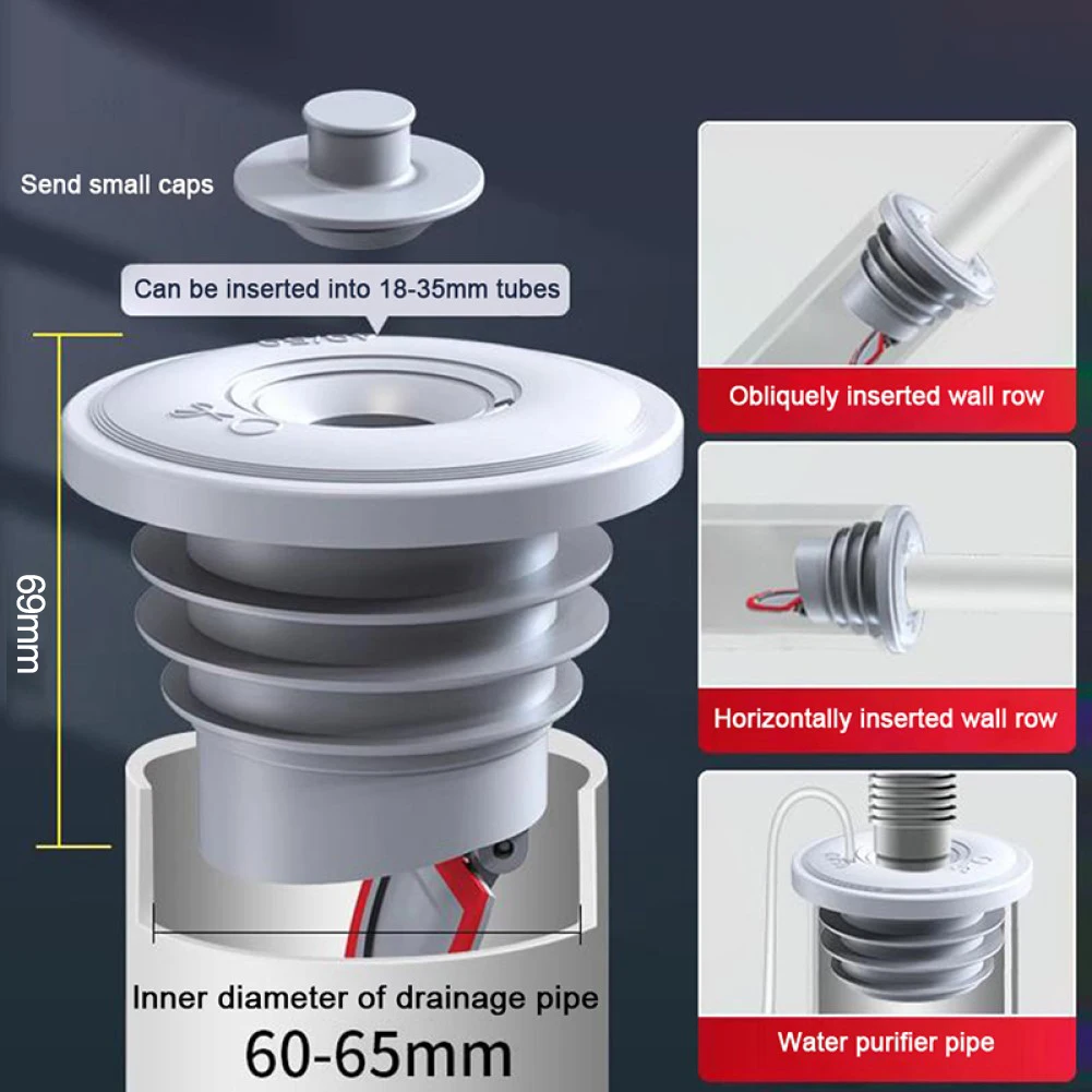 7-Layer Upgraded Silicone Drains Sewer Pipe Sealing Ring Anti-Odor ...